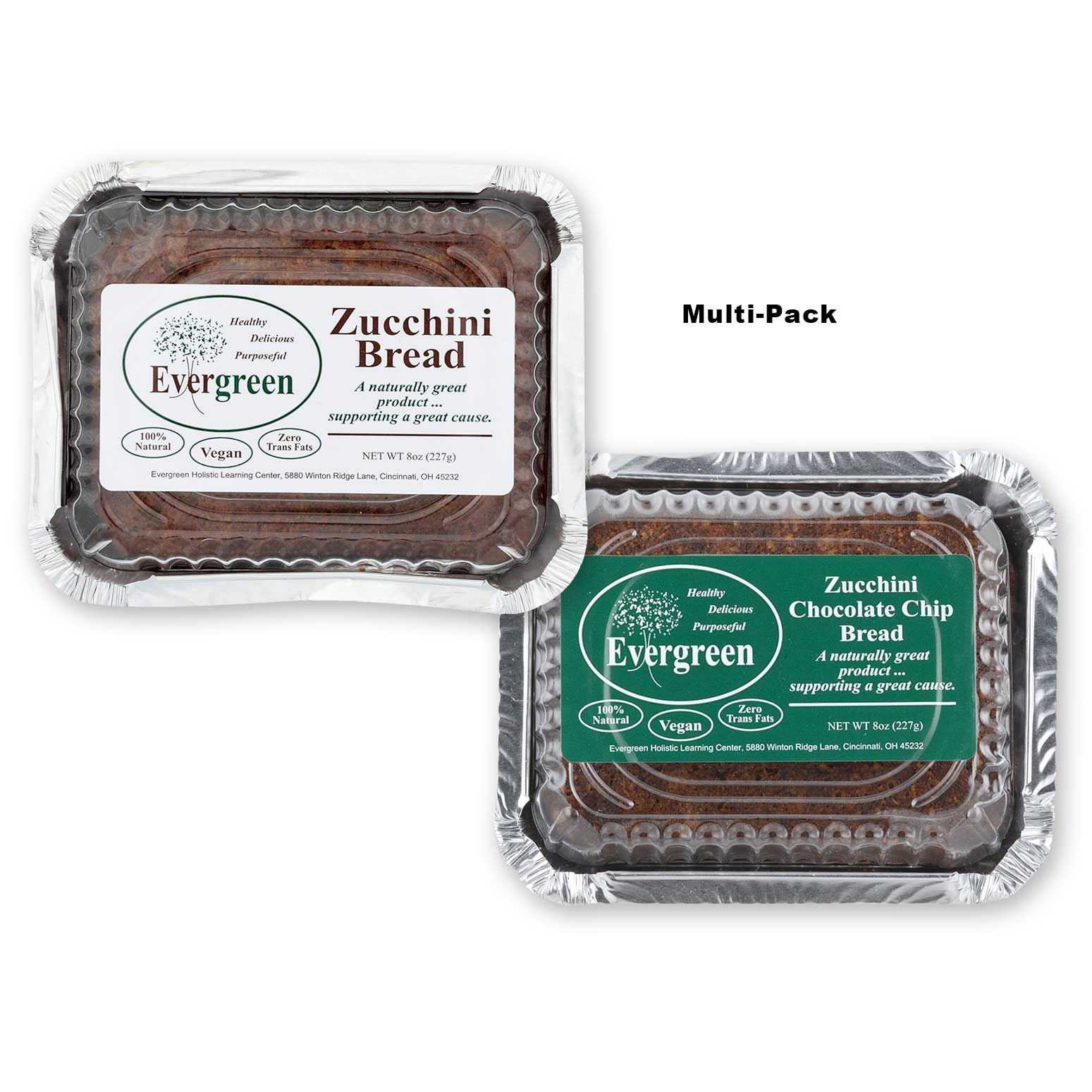 Evergreen Holistic Foods Vegan Zucchini Bread Multi-Pack - 16 / 8oz pa ...