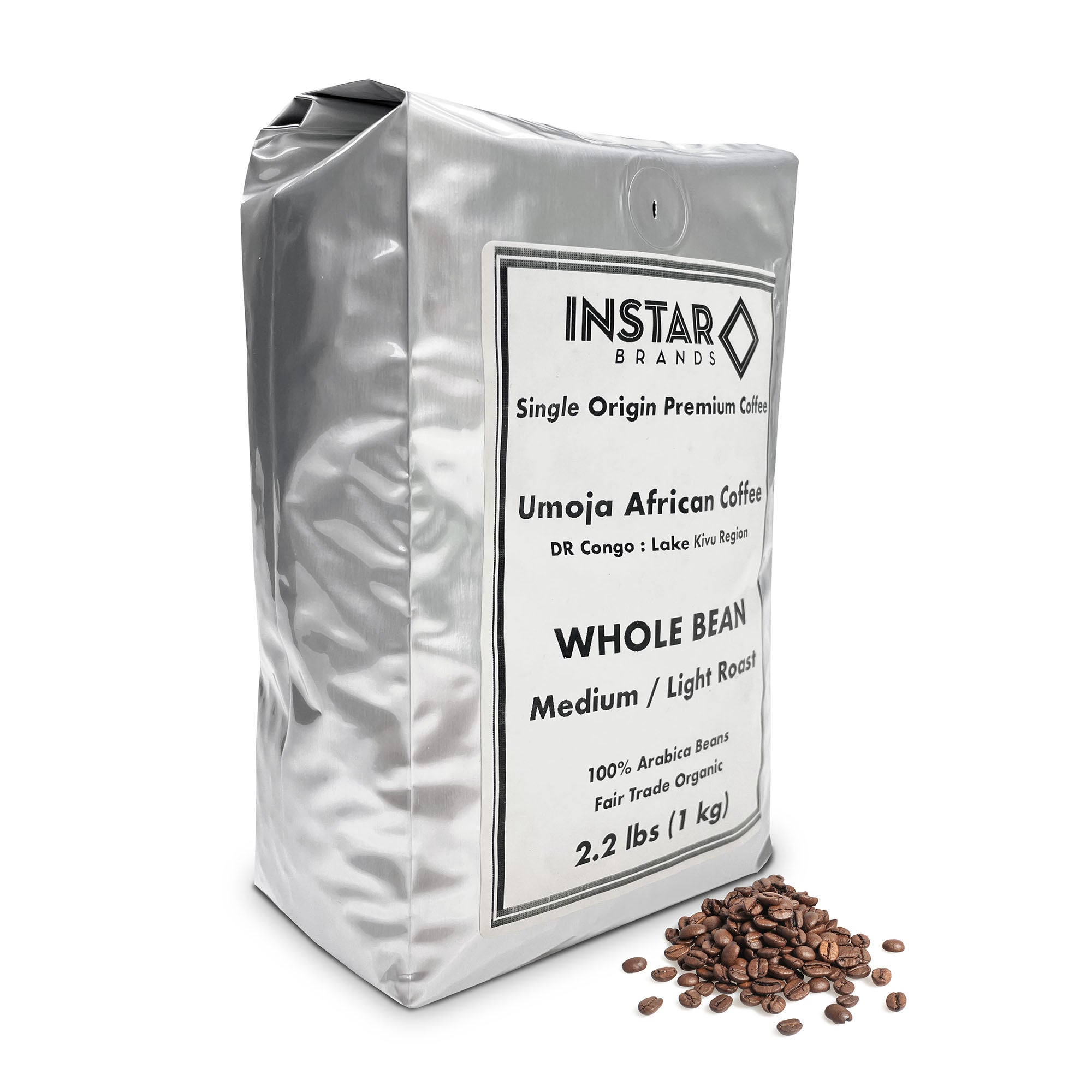 Umoja Premium Select African (Congo) Coffee - 1 kg (2.2 Lb) Whole Bean ...